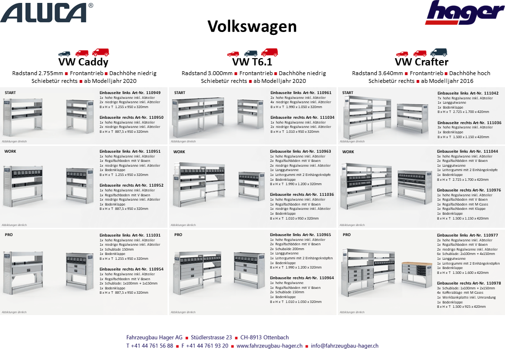 VW Standard Modul | Fahrzeugbau Hager AG