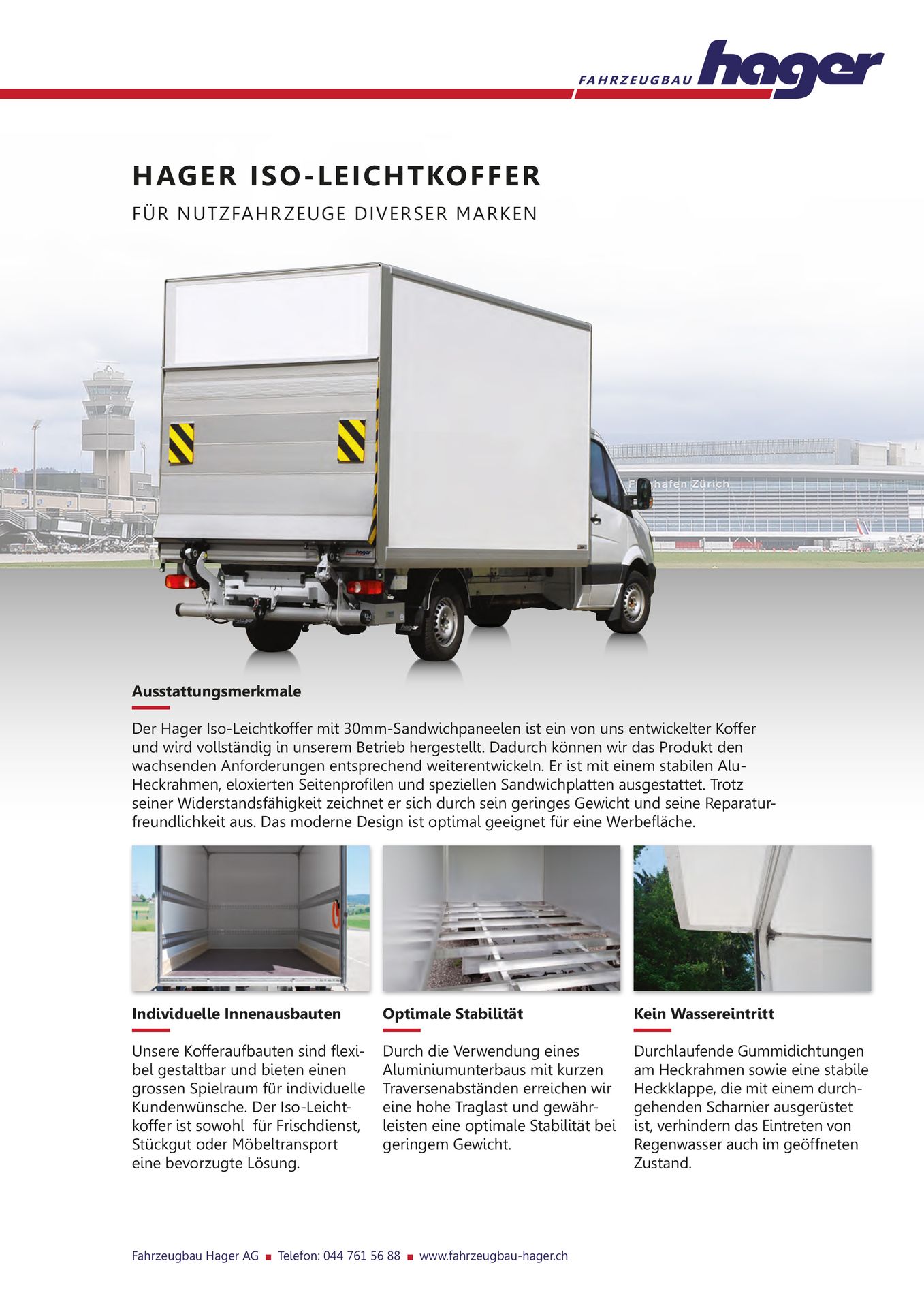 Flyer Iso Leichtkoffer | Fahrzeugbau Hager AG